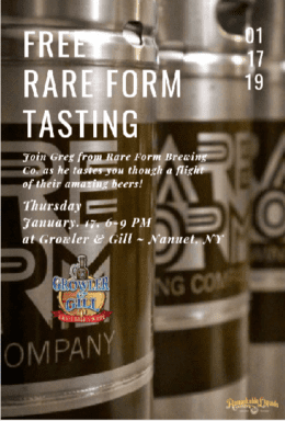 Welcome Rare Form Brewing Thurs 1/17 6-9 - Growler & Gill